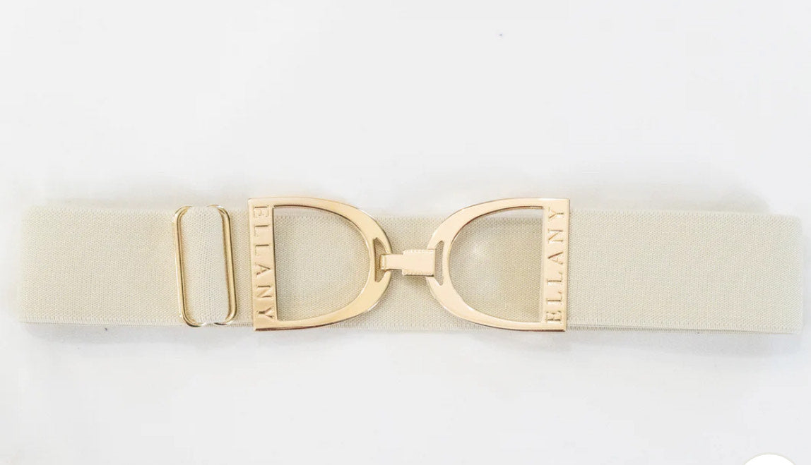 Ellany Buttercream 1.5" Gold Stirrup Belt